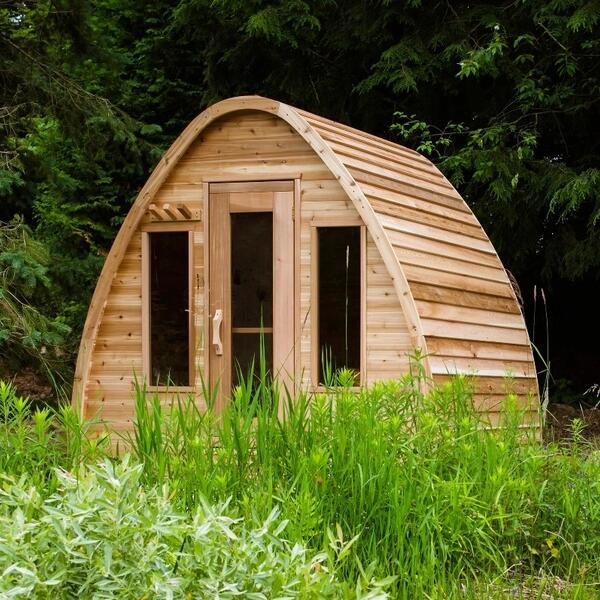 Sauna-Pod mit Veranda | Red Cedar | Ticra Outdoor