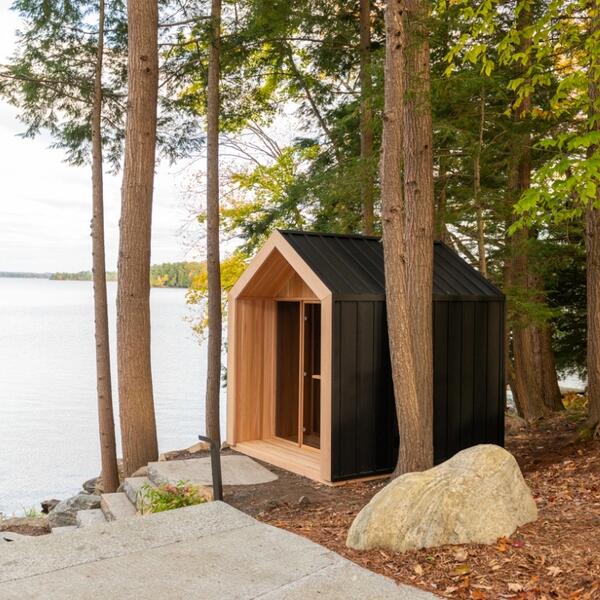 Barrel sauna met veranda | Red Cedar | Ticra Outdoor